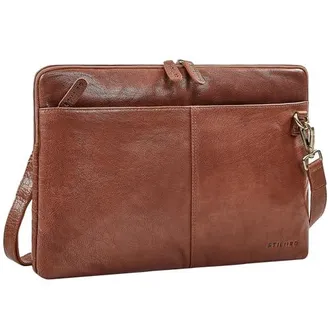 STILORD Graham Sacoche Ordinateur 15.6 Pouces Cuir &Eacute;troit Cartable Cuir V&eacute;ritable Sac Ordi Portable Grand Sac Bandouli&egrave;re Pc Portable avec Sangle Amovible Hom