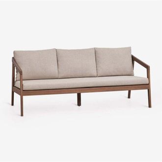 Sklum 3-Sitzer Garten-Sofa aus Akazienholz Kaela Akazienbraun dunkel