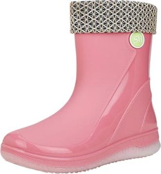 Generic Bottes de pluie en caoutchouc pour femme avec doublure en peluche, bottes Chelsea l&eacute;g&egrave;res en caoutchouc, bottes de pluie antid&eacute;rapantes et imperm&eacute;able