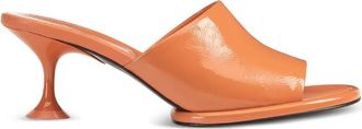Sergio Rossi orange heeled mules