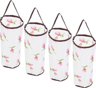 Luxshiny 4 St&uuml;ck Teiliges Wandh&auml;ngendes Plastikt&uuml;tenhalter Wiederverwendbarer M&uuml;llbeutel Organizer f&uuml;r K&uuml;che Haushalt mit Lanyard zur Platzsparenden Aufbewahru