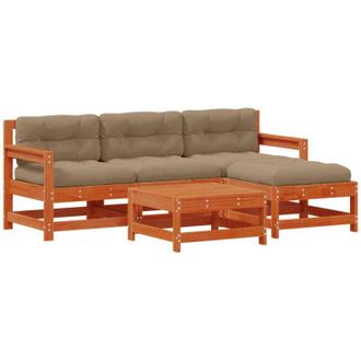 vidaXL Garten-Lounge-Set 5 pcs Wachsbraun Massives Kiefernholz vidaXL