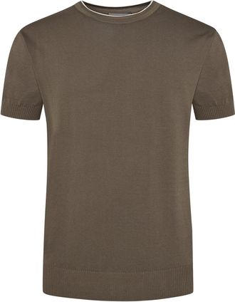Canali Glattes T-Shirt aus hochwertigem Baumwoll-Feinstrick in