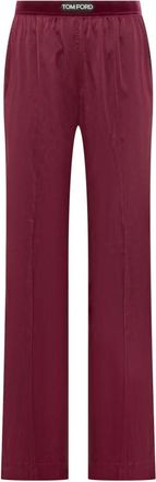 Tom Ford Femme, Pantalons, Rouge, Taille: 40 FR Pantalon de Pyjama en Satin de Soie Stretch