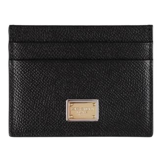 Dolce & Gabbana Femme, Accessoires, Noir, Taille: ONE Size Porte-cartes en cuir de veau