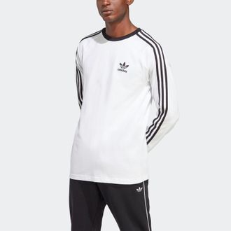 adidas Langarmshirt ADIDAS ORIGINALS 3-STRIPES LS T, Herren, Gr. XXL, weiß, Jersey, Obermaterial: 100% Baumwolle, Rundhals, Shirts Langarmshirt, Topseller