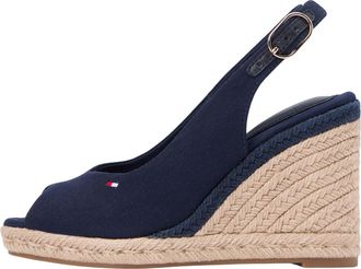 Tommy Hilfiger Damen Flag High Wedge Espad Slingback Fw0fw09343 Keil-Espadrilles, Blue (Space Blue), 40 EU