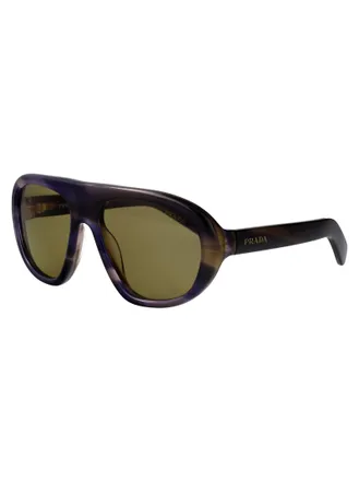 Prada Womens Sunglasses 0pr C05s Striped Lagoon Acetate