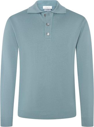 Daniele Fiesoli Softes Langarm Strick-Poloshirt aus feiner Giza-Baumwolle in