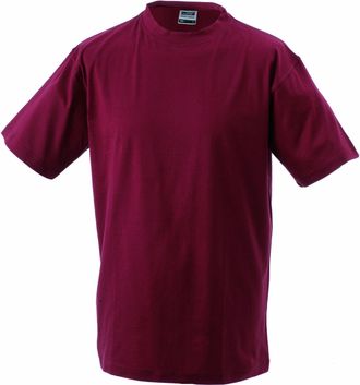 James & Nicholson Herren Kurzarm T-Shirt Round - T - Heavy &Uuml;G, Gr. XXXXX-Large, Rot (wine)