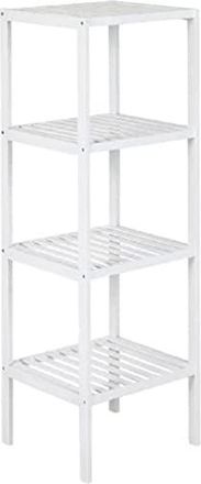 axentia Bambusregal, 4 Ablagen, weiß