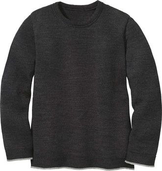 Disana Strick-Pullover, 100% Bio-Merinowolle GOTS, IVN Best | Zeitloses Design | Kleinkind, Kind, Unisex | Made in Germany| Anthrazit Gr. 134-140