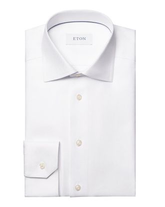 Eton Unifarbenes Signature Twill-Hemd mit Kentkragen, Contemporary Fit in