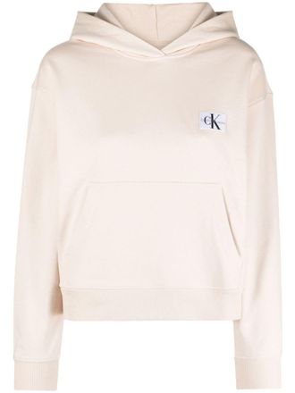 Calvin Klein Jeans Hoodie mit Logo-Patch - Nude