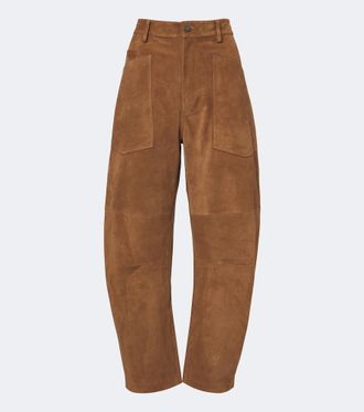 Nili Lotan Barrel-Hose Shon aus Veloursleder