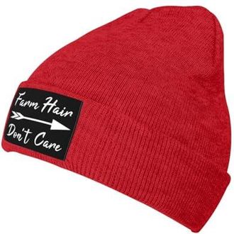 Generic Bonnet Thermo Cadeau &laquo; Cheveux De La Ferme, on SEn Fiche &raquo; Thermique Chapeau Tricot&eacute; Doux Bonnet pour Ski D&eacute;contract&eacute;e Cyclisme