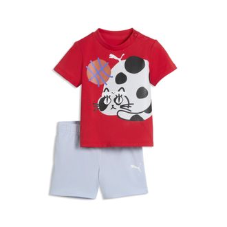 Puma Sporty Cats T-Shirt und Shorts im Set Baby, Accessoires, Rot, 12-18M
