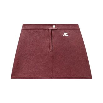 Courr&egrave;ges Roter Kunstleder A-Linienrock - - Skirts - Damen - Rot - S