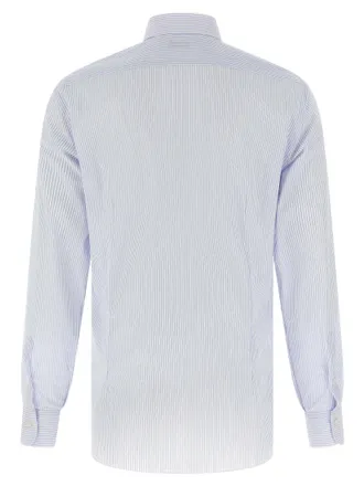 Barba Striped Cotton Poplin Shirt - Lavender