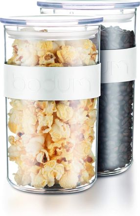 Bodum PRESSO 2er Set Einmachgl&auml;ser aus Kunststoff mit luftdichtem Deckel, 1,0 l