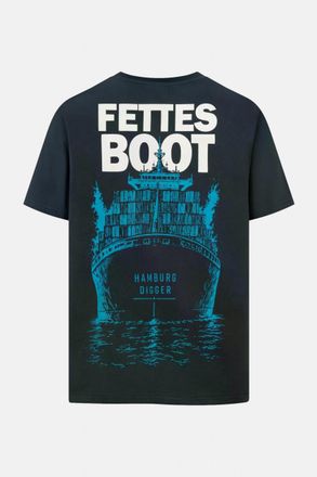 Derbe Derbe Festival T-Shirt Fettes Boot Unisex Navy Blau GOTS