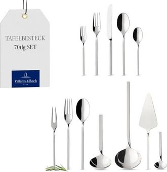 Villeroy & Boch Villeroy und Boch NewWave Tafelbesteck für bis zu 12 Personen, 70-teilig, Edelstahl