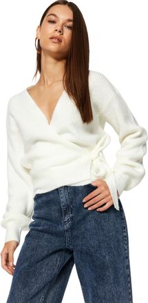 Trendyol Trendyol Womens Damen Gerade Lange Ärmel Regulär Strickjacke Cardigan Sweater, Ecru, L