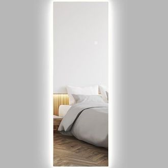 HOMCOM Grand Miroir Mural 120 x 40 cm avec &eacute;clairage LED Miroir rectangulaire sans carde, Anti-d&eacute;flagrante, intensit&eacute; Variable et 3 Couleurs d&eacute;clairage, pour
