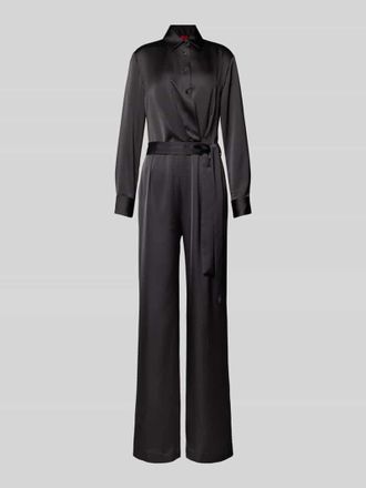 HUGO BOSS Jumpsuit aus Satin mit Bindegürtel Modell Klessia