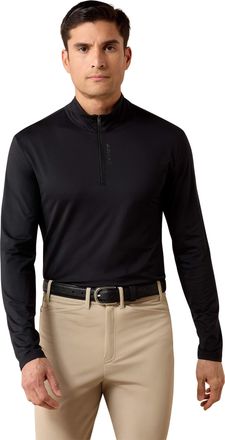 Ariat Mens LunaVeil 1/4 Zip Baselayer Top Long Sleeve in Black, Size 2X-Large, by Ariat