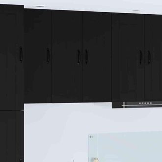 vidaXL vidaXL Armoire de cuisine Lucca Noir 30 x 31 x 80 cm Bois ding&eacute;nierie