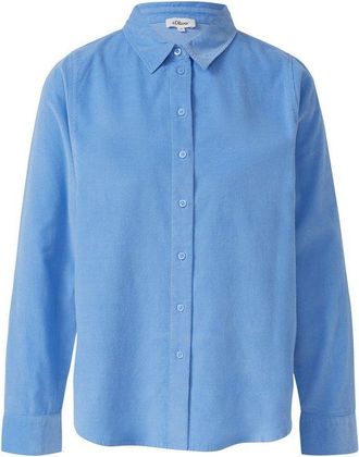 s.Oliver Langarmbluse Bluse Feincord-Bluse mit Hemdkragen