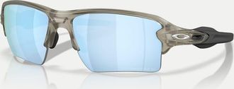 Oakley Flak 2.0 - Grandes lunettes de soleil rectangulaires &agrave; verres miroir polaris&eacute;s bleus - Gris encre mat