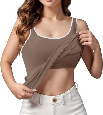 Generic D&eacute;bardeur Femme Coton Tank Top &Eacute;l&eacute;gant Haut sans Manches Style Lin pour Femmes offrant Une Coupe ajust&eacute;e id&eacute;ale pour des Occasions d&eacute;contract&eacute;es et Fo