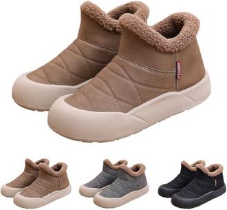 Generic Chaussures dhiver pour femme - En peluche chaude - Doublure chaude - Bottes dhiver moelleuses - Bottes de neige - Bottes à plateforme - Bottes courtes