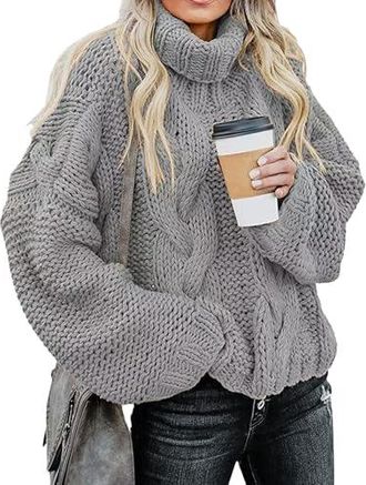 Generic Pulls &agrave; col roul&eacute; pour Femmes Collection Automne Hiver 2025 Col roul&eacute; uni, Manches Longues Bouffantes