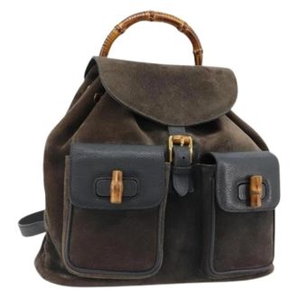 Gucci Pre-owned Wildleder Rucksack - - Pre-owned - Damen - Braun - ONE SIZE