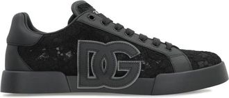 Dolce & Gabbana Femme, Chaussures, Noir, Taille: 37 1/2 EU Lace DG Logo Baskets
