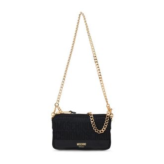 Moschino Femme, Sacs, Noir, Taille: ONE Size Sac Bandouli&egrave;re en Tissu Noir