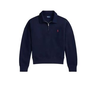 Polo Ralph Lauren Femme, Sweatshirts et sweats &agrave; capuche, Bleu, Taille: 40 FR SweaT-shirt z haftem na zamek