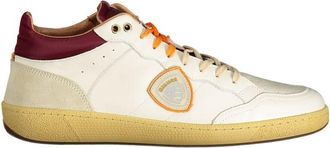 Blauer Wei&szlig;e Leder Herren Sneaker