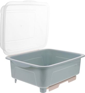 BESTONZON Geschirrtrockenst&auml;nder Mit Deckel Und Tropfschale Aufbewahrungsbox F&uuml;r K&uuml;che Haushaltsabtropfgestell F&uuml;r Geschirr Und Utensilien