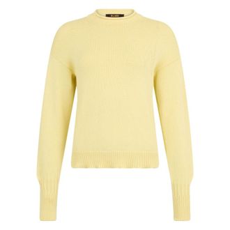 Moorer Hellgelber Pullover mit langen &Auml;rmeln. - - Knitwear - Damen - Gelb - XS