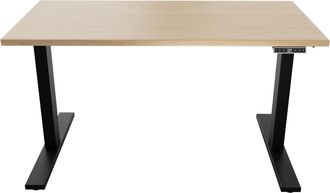 Bisley H&ouml;henverstellbarer Schreibtisch E-WonderTech, EWT1808018, Platte 018 Kendal Eiche, Gestell 333 schwarz, H 630-1280 x B 1800 x T 800