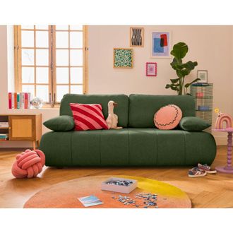 Best Mobilier Bestmobilier - Harper - canap&eacute; 3 places convertible avec coffre en tissu textur&eacute;