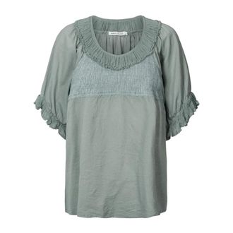 Rabens Saloner Elegantes Salbei Engel Top - - Blouses & Shirts - Damen - Gr&uuml;n - XS