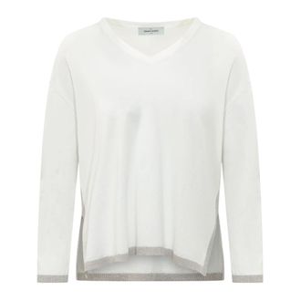 Gran Sasso Pullover mit V-Ausschnitt - - Knitwear - Damen - Wei&szlig; - XS