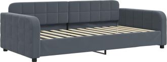 vidaXL Letto Da Giorno Grigio Scuro 90x200 Cm In Velluto - Vidaxl