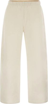 Max Mara Femme, Pantalons, Blanc, Taille: 36 FR Silk and Cotton Fleece Pantalons