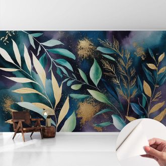 Tulup Fotomurale Adesivo - Parete Decorativa - Decorazione Casa - Stile Moderno Parete - Foglie Botaniche 416x254 Cm